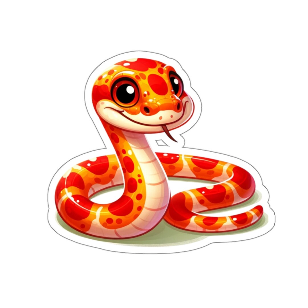 Charming Serpent Smile: 'happy Corn Snake' Adorable Vinyl Sticker - Etsy