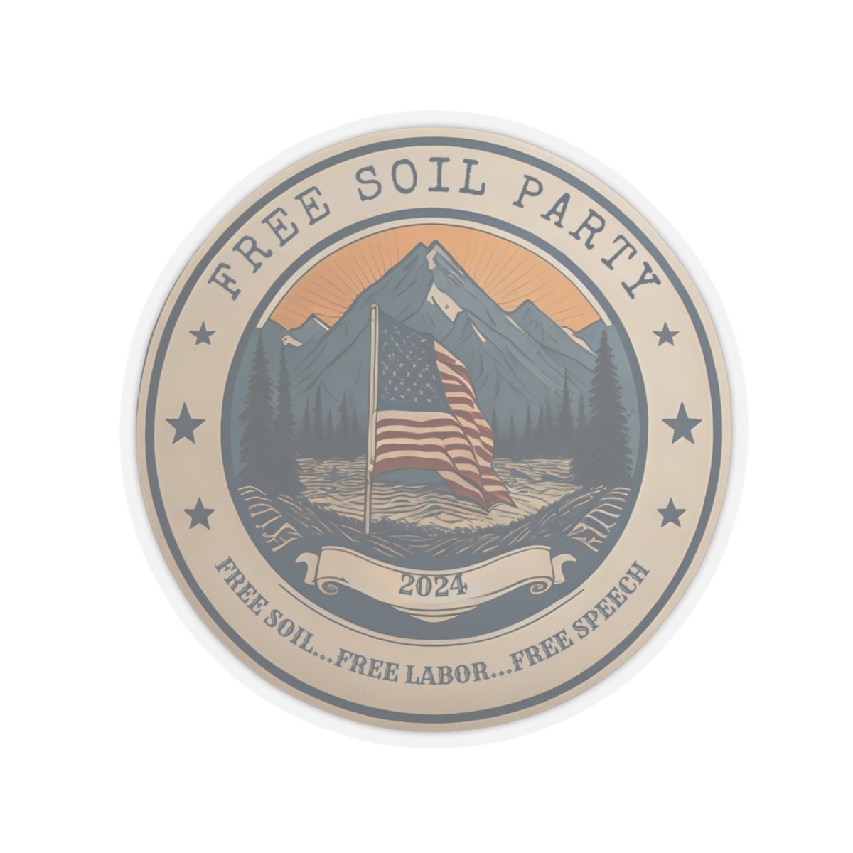 Free Soil Party 2024 Vinyl Sticker, Political Sticker, Politics ...