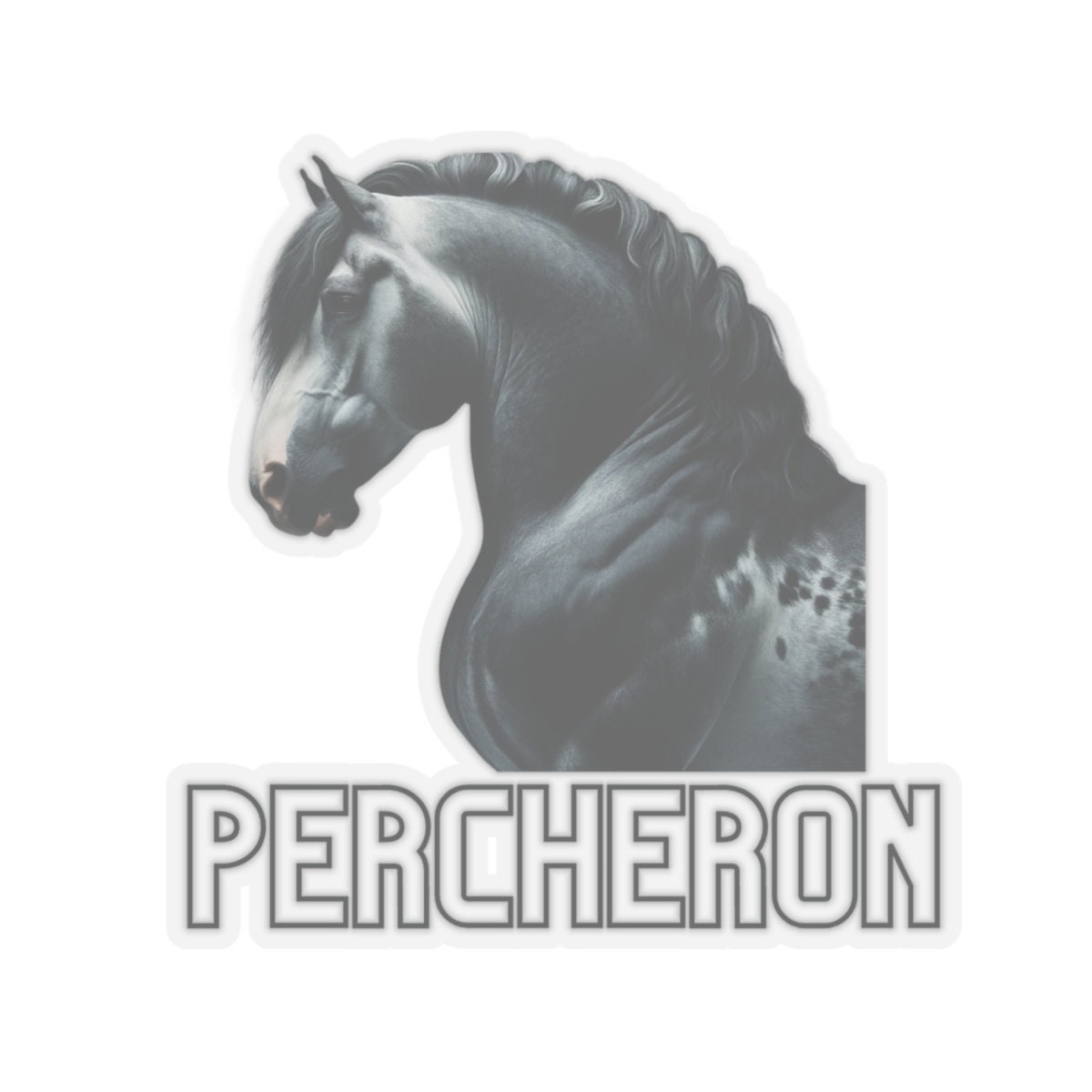 Stallion Silhouette: 'regal Percheron' Noble Horse Vinyl Sticker Draft ...