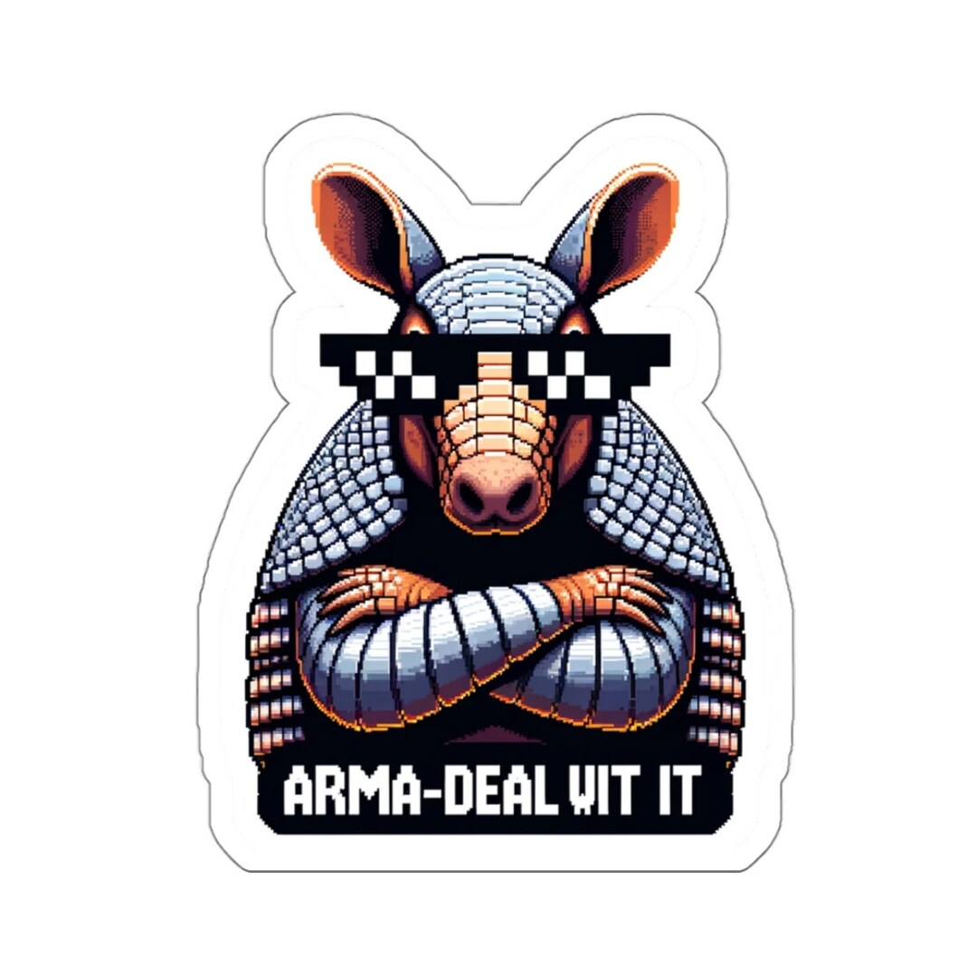 Colorful Armadillo Sticker, Funny Decal, Whimsical Animal Vinyl, Unique ...