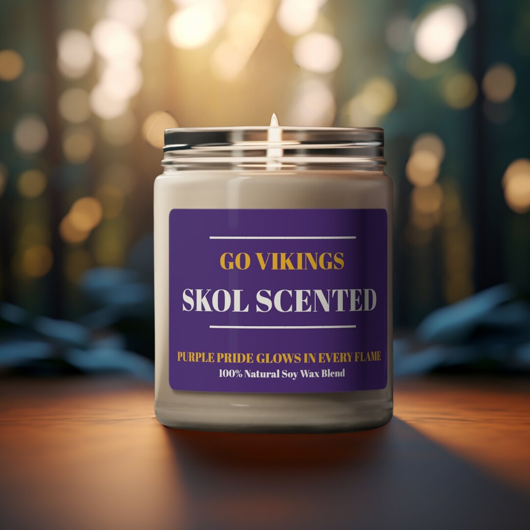 Vikings Candle Gift, Skol Scented, Vikings Gameday Winning Soy Candle ...