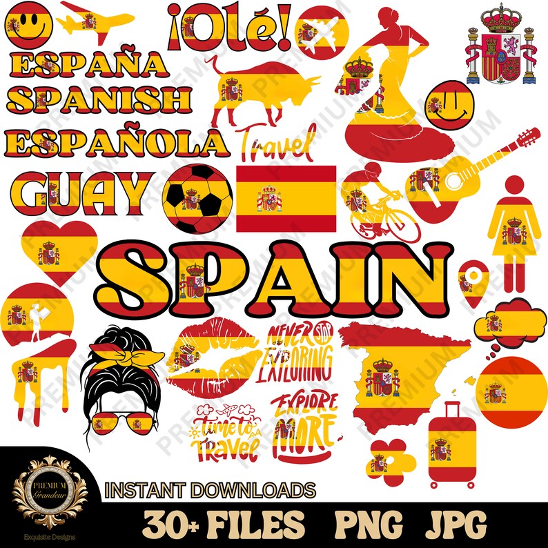 SPAIN Themed Clipart Bundle PNG Files High Resolution Png Instant ...