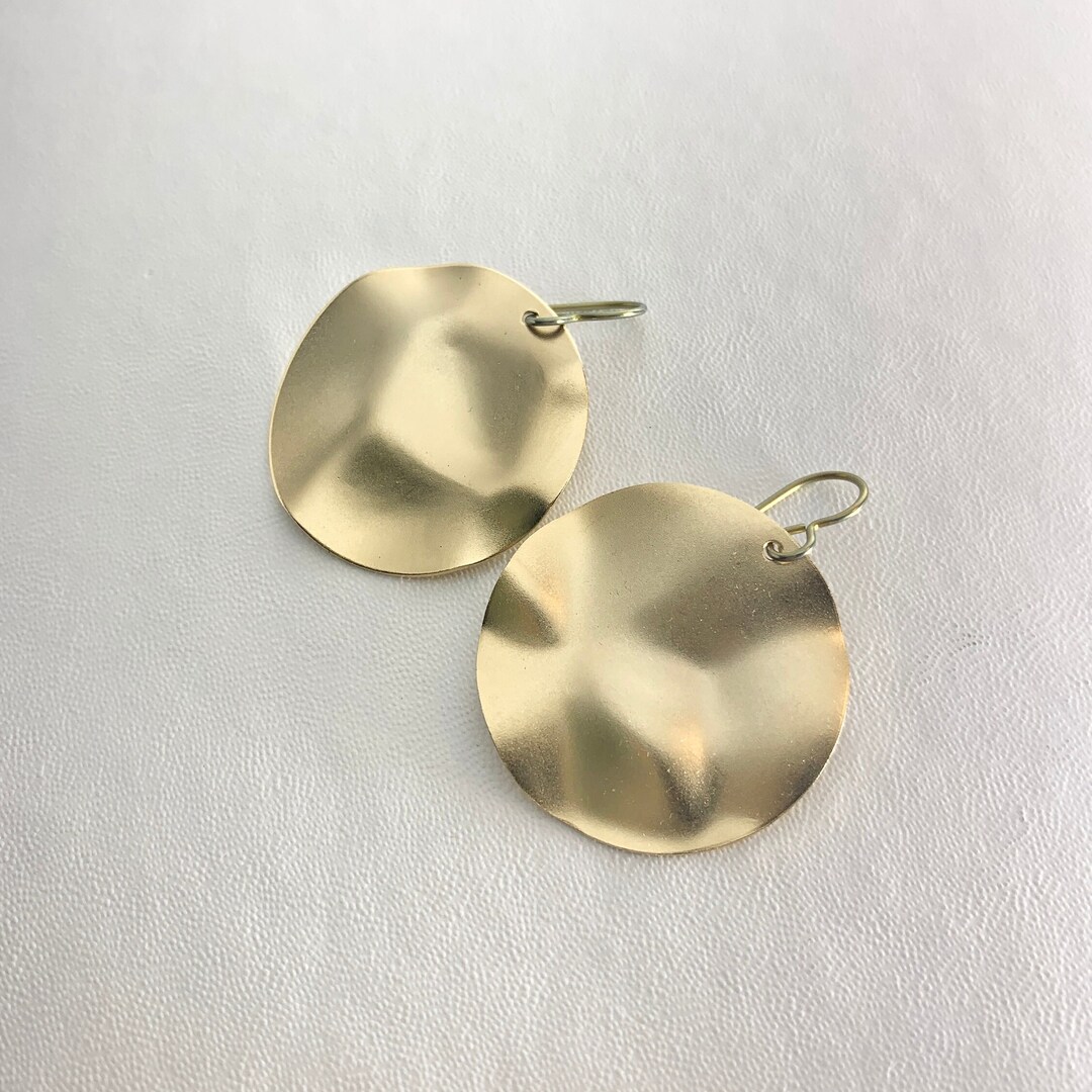 BEAUTIFUL Brass Round Drops on 100% PURE Titanium Earring Hooks ...