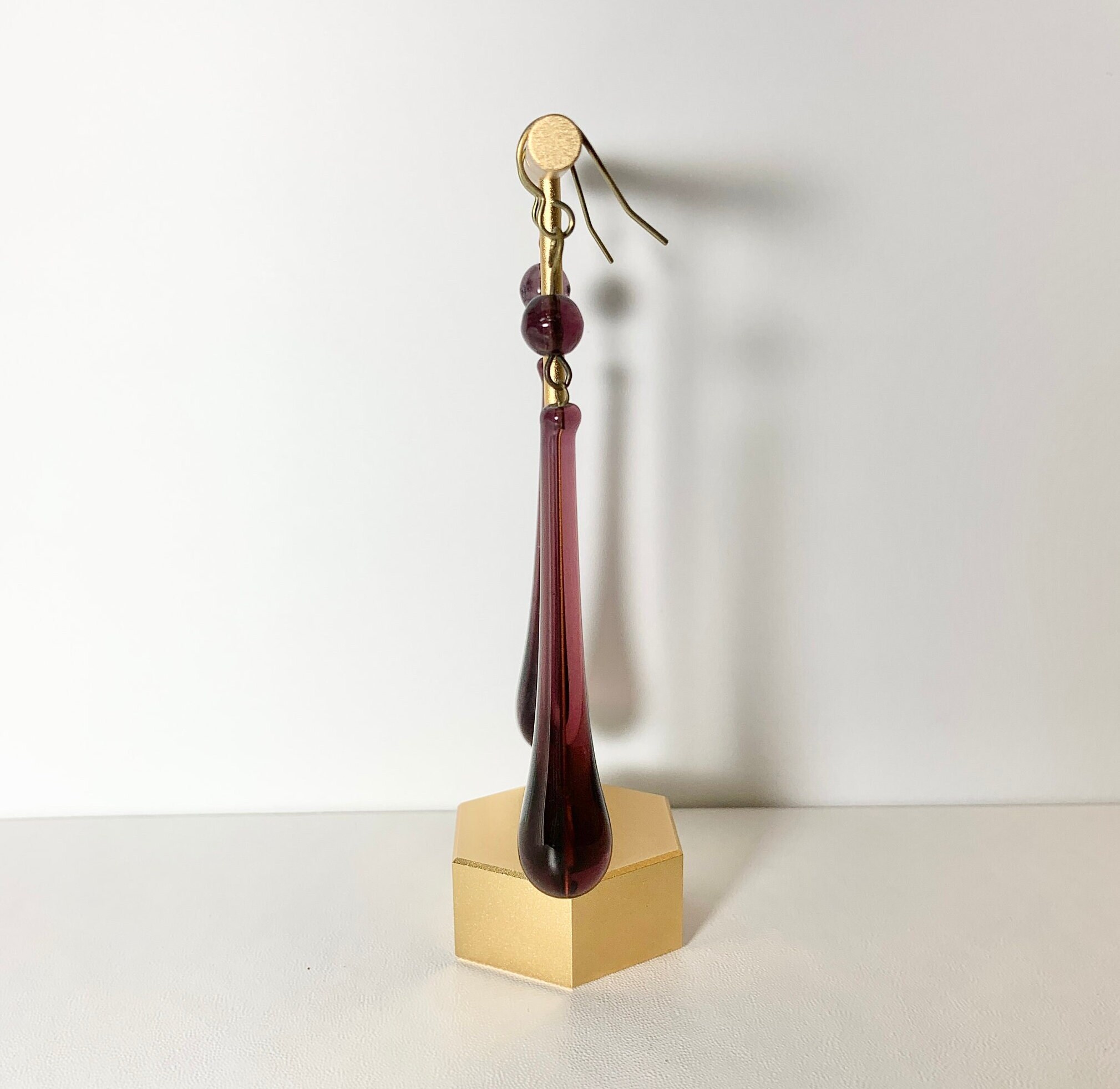 BEAUTIFUL RARE Vintage Murano Glass Teardrops on 100% PURE Titanium ...