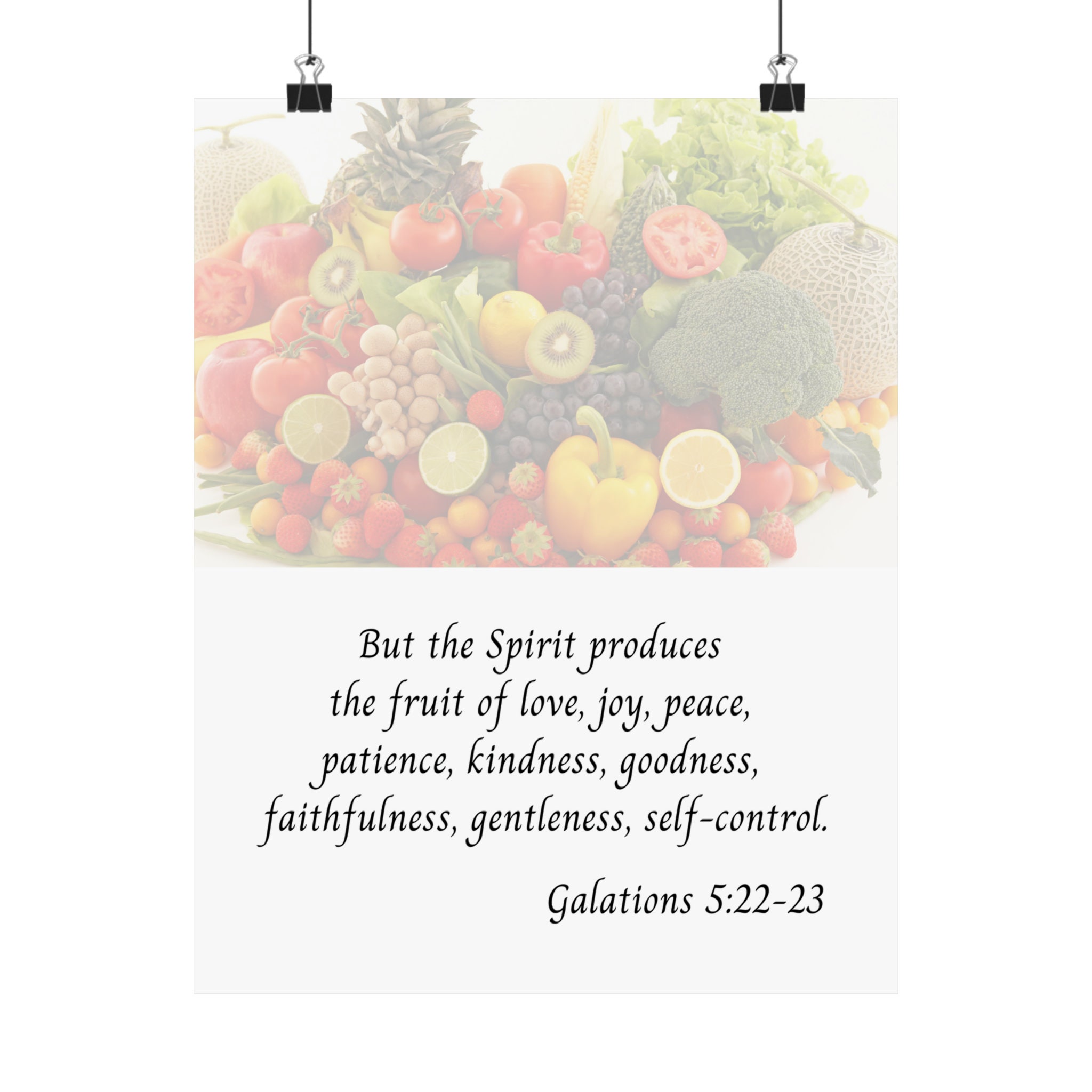 The Fruit of the Spirit Print, Galatians 5:22-23, Matte Poster on ...