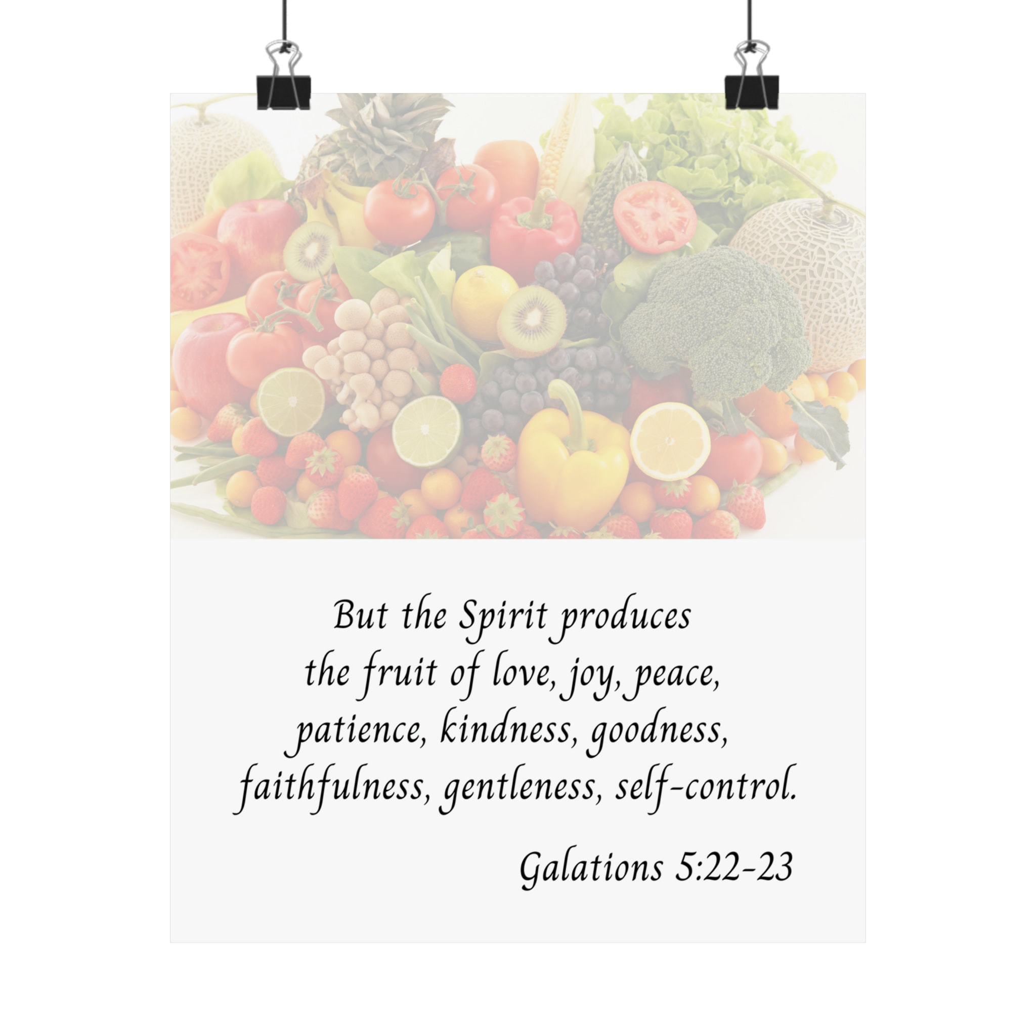 The Fruit of the Spirit Print, Galatians 5:22-23, Matte Poster on ...
