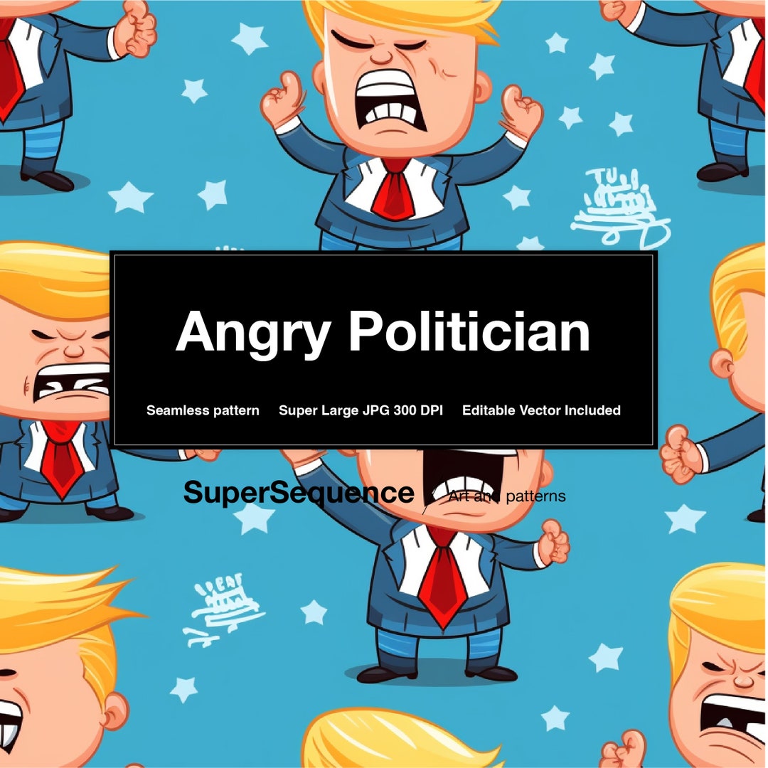 Angry Politician Hand-drawn Art Illustration, Backgrounds, Printable ...