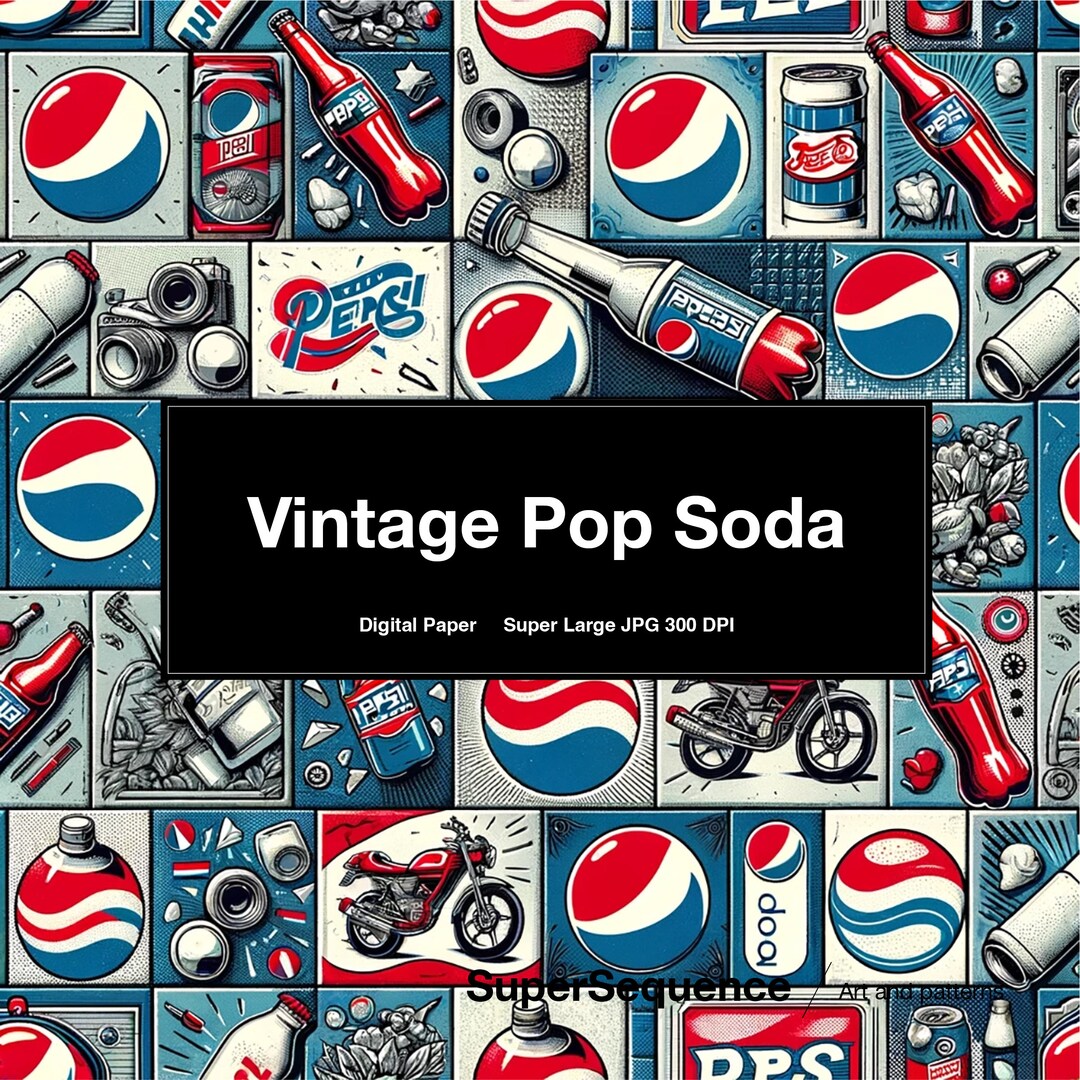 Vintage Pop Soda Wrapper Hand-drawn Art Illustration, Backgrounds ...