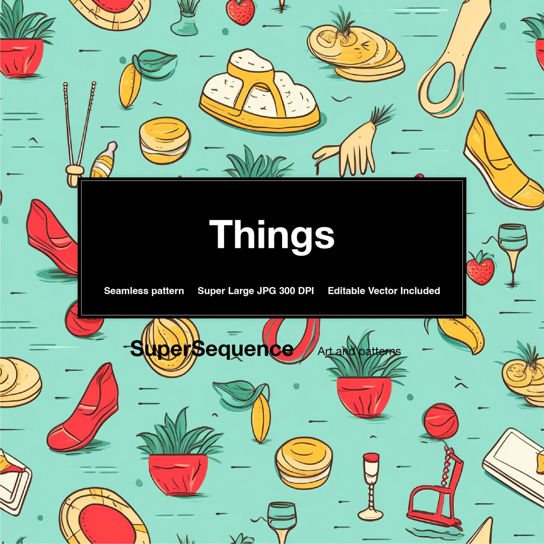 Plants and Things 2 Hand-drawn Art Illustration, Backgrounds, Printable ...