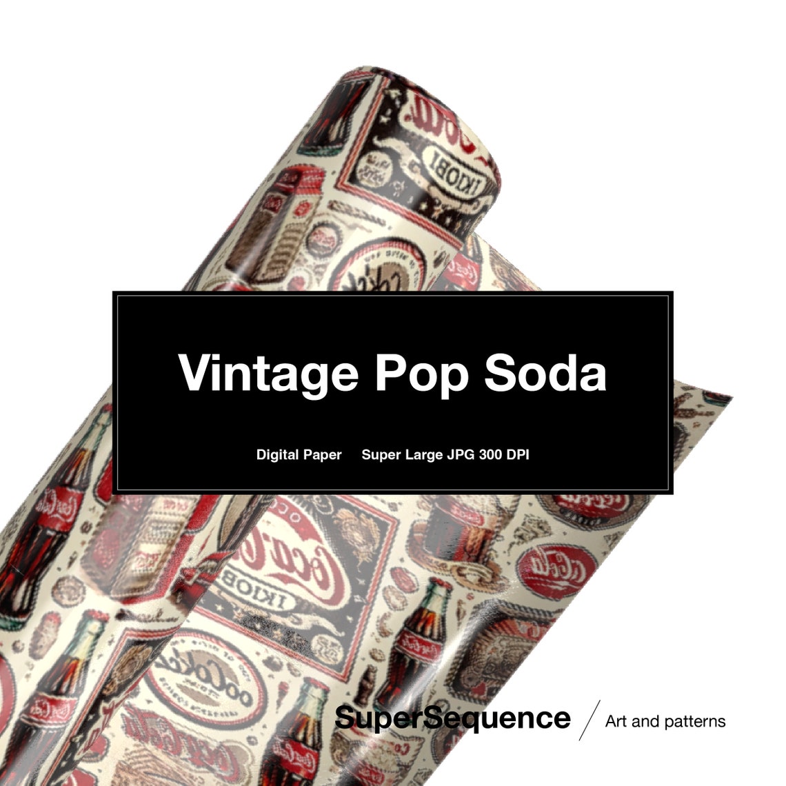 Vintage Pop Soda Wrapper Hand-drawn Art Illustration, Backgrounds ...