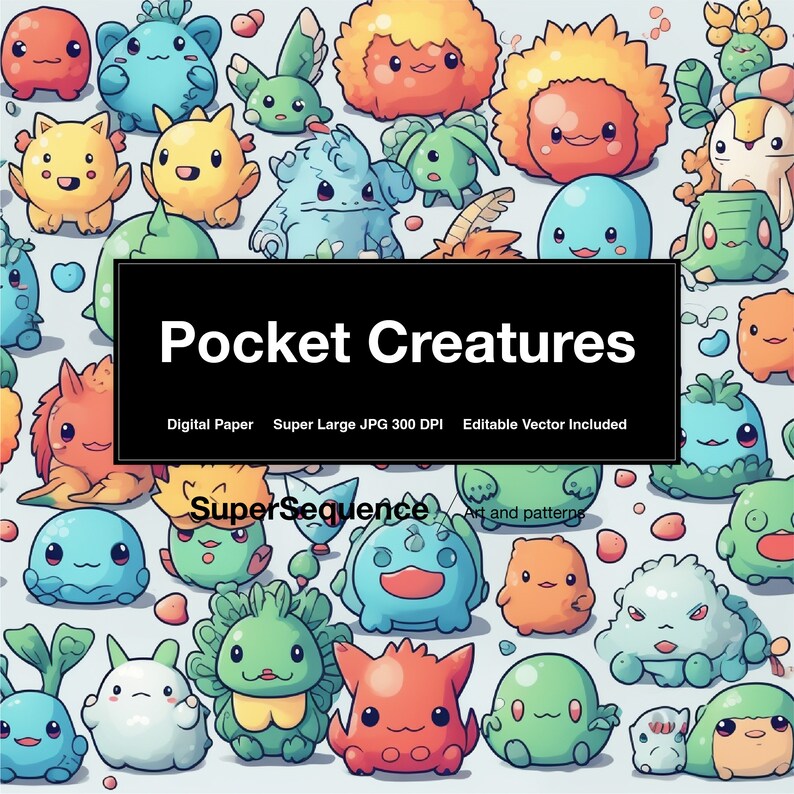 Pocket Creatures and Pals Hand Drawn Art - Illustration, Backgrounds ...