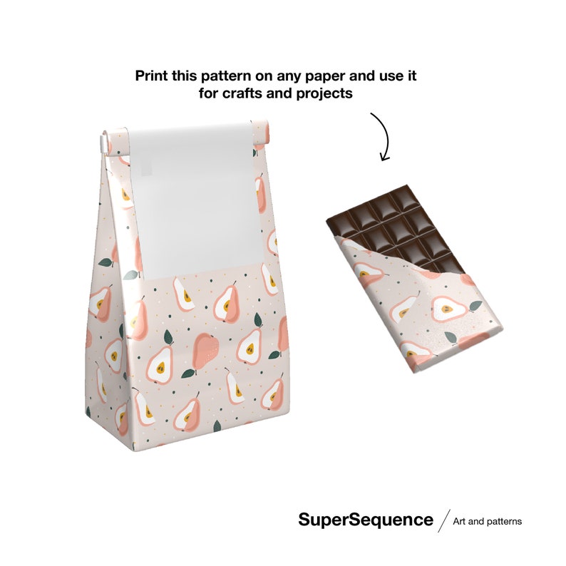 Pears - Vector Seamless Repeat Pattern, Backgrounds, Printable Digital ...