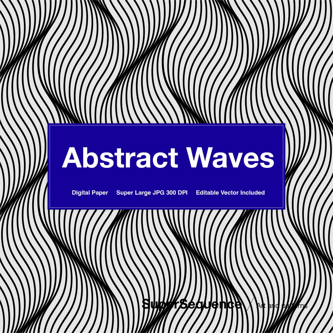 Abstract Waves - Vector Digital Paper, Backgrounds, Printable Digital ...