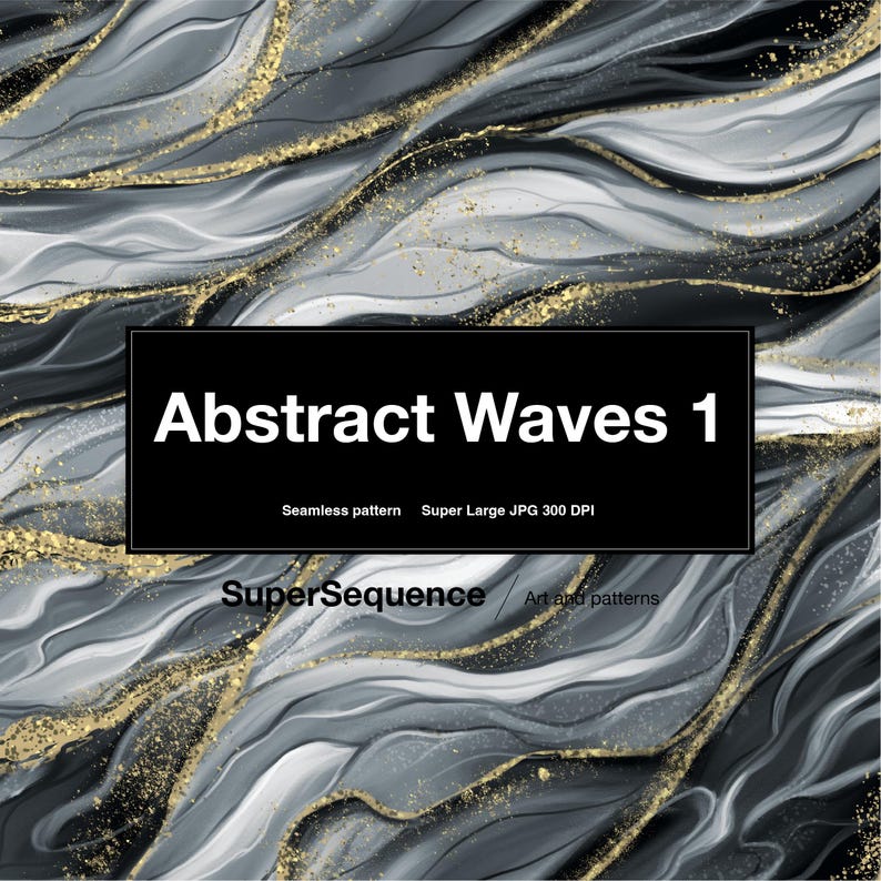 Abstract Waves 1 Illustrated Pattern - Seamless Repeat Pattern ...