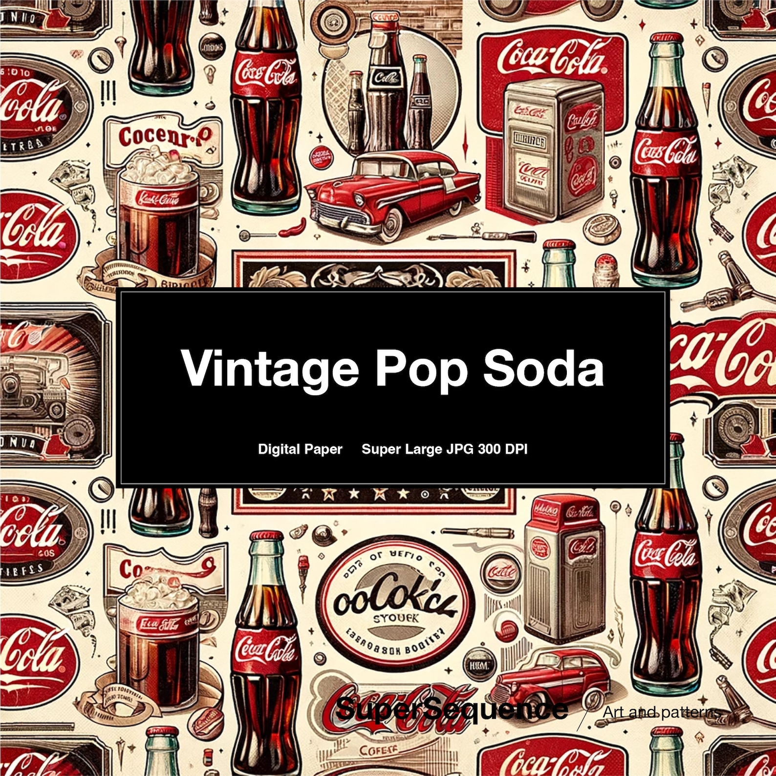 Vintage Pop Soda Wrapper Hand-drawn Art Illustration, Backgrounds ...