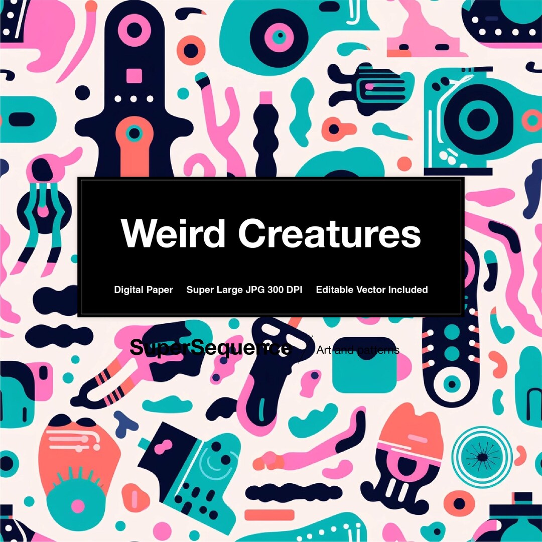 Weird Creatures Hand Drawn Art - Illustration, Backgrounds, Printable ...
