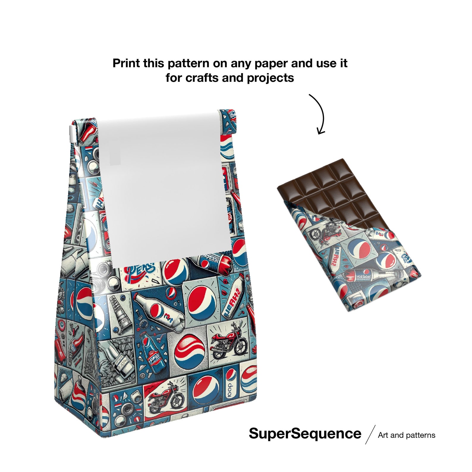 Vintage Pop Soda Wrapper Hand-drawn Art Illustration, Backgrounds ...