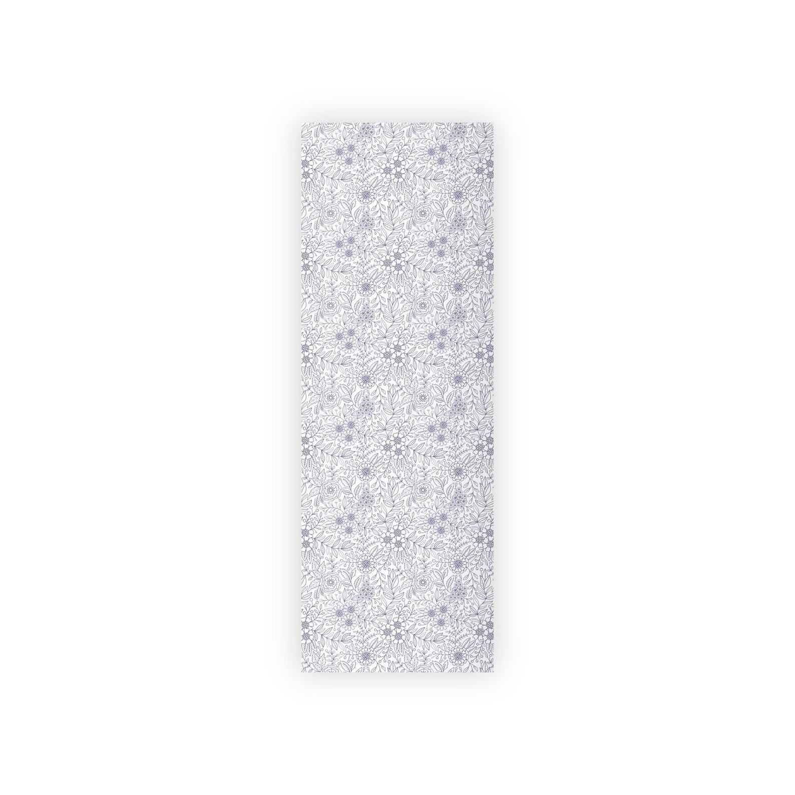 Floral Beautiful Blue Line Art - Wrapping Paper Long Roll 28" X 79 ...