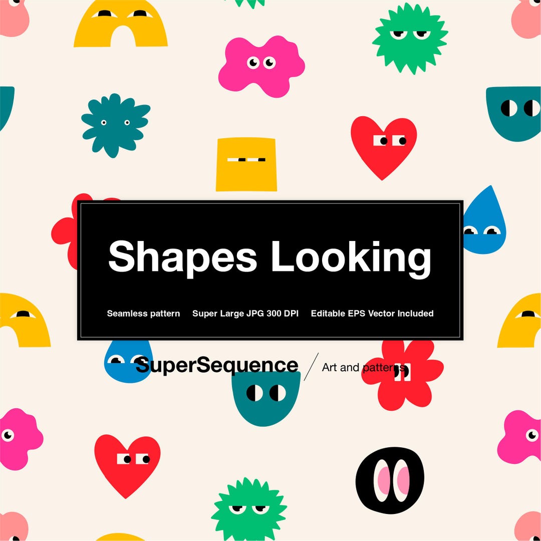 Shapes Looking Illustrated Pattern - Vector Seamless Repeat Pattern ...
