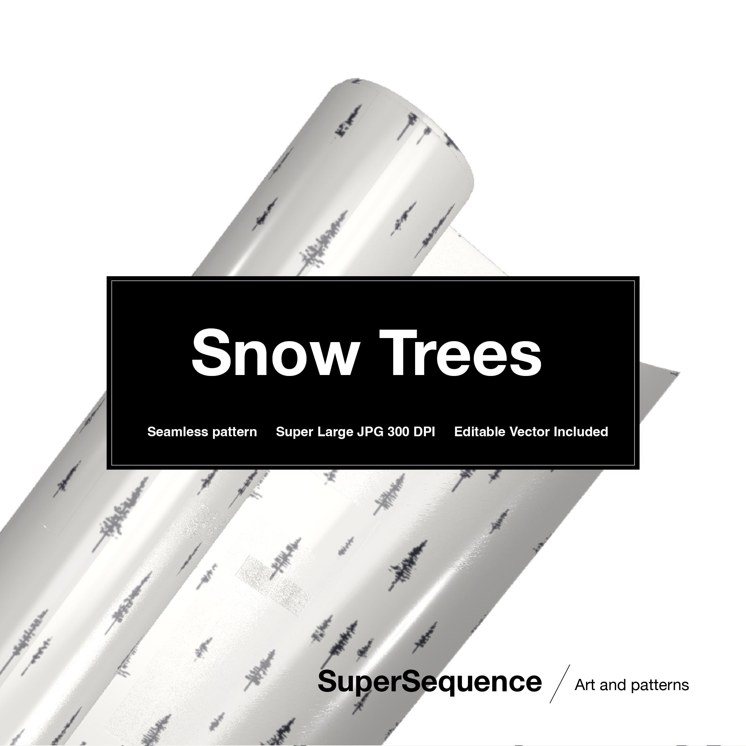 Snow Trees Pattern Vector Seamless Repeat Pattern, Backgrounds ...