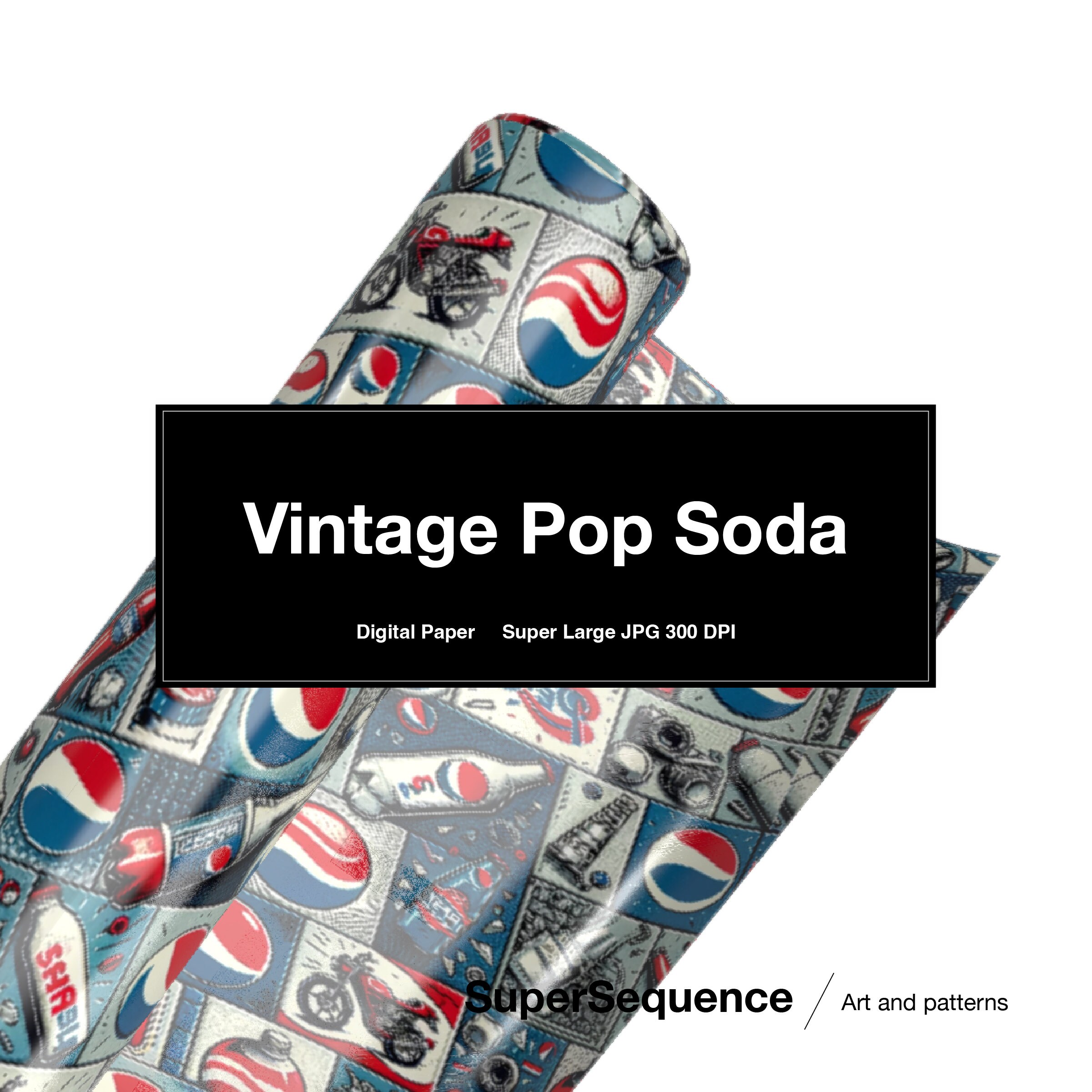 Vintage Pop Soda Wrapper Hand-drawn Art Illustration, Backgrounds ...
