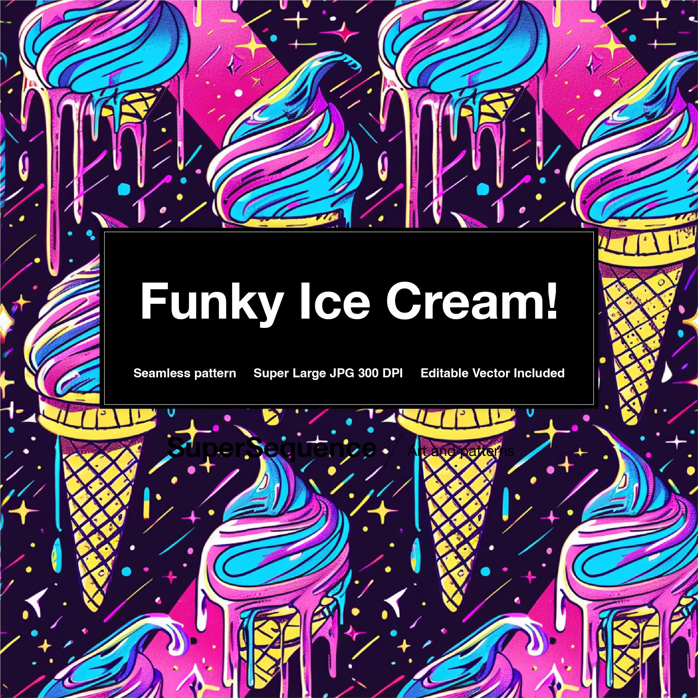 Drippy Pop Ice Cream Hand-drawn Art Illustration, Backgrounds ...
