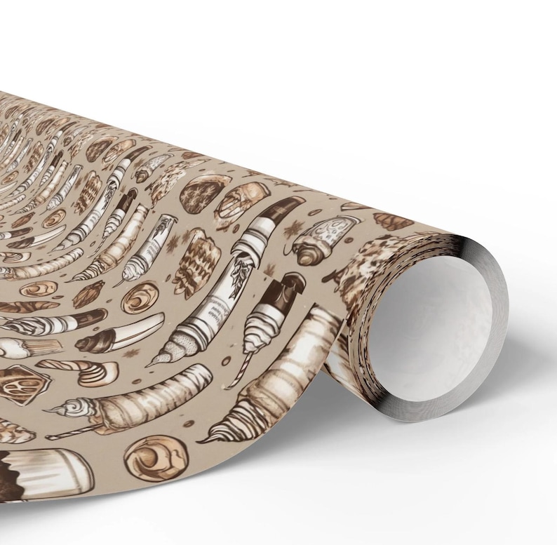 Coffee and Pastries - Wrapping Paper Long Roll 28" X 79" Satin Finish ...