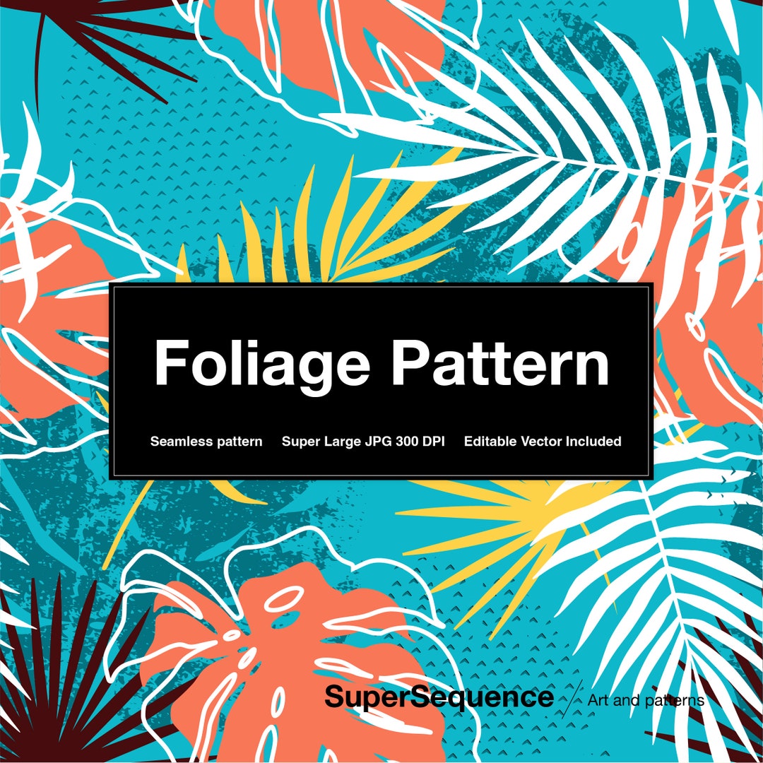 Foliage - Vector Seamless Repeat Pattern, Backgrounds, Printable ...