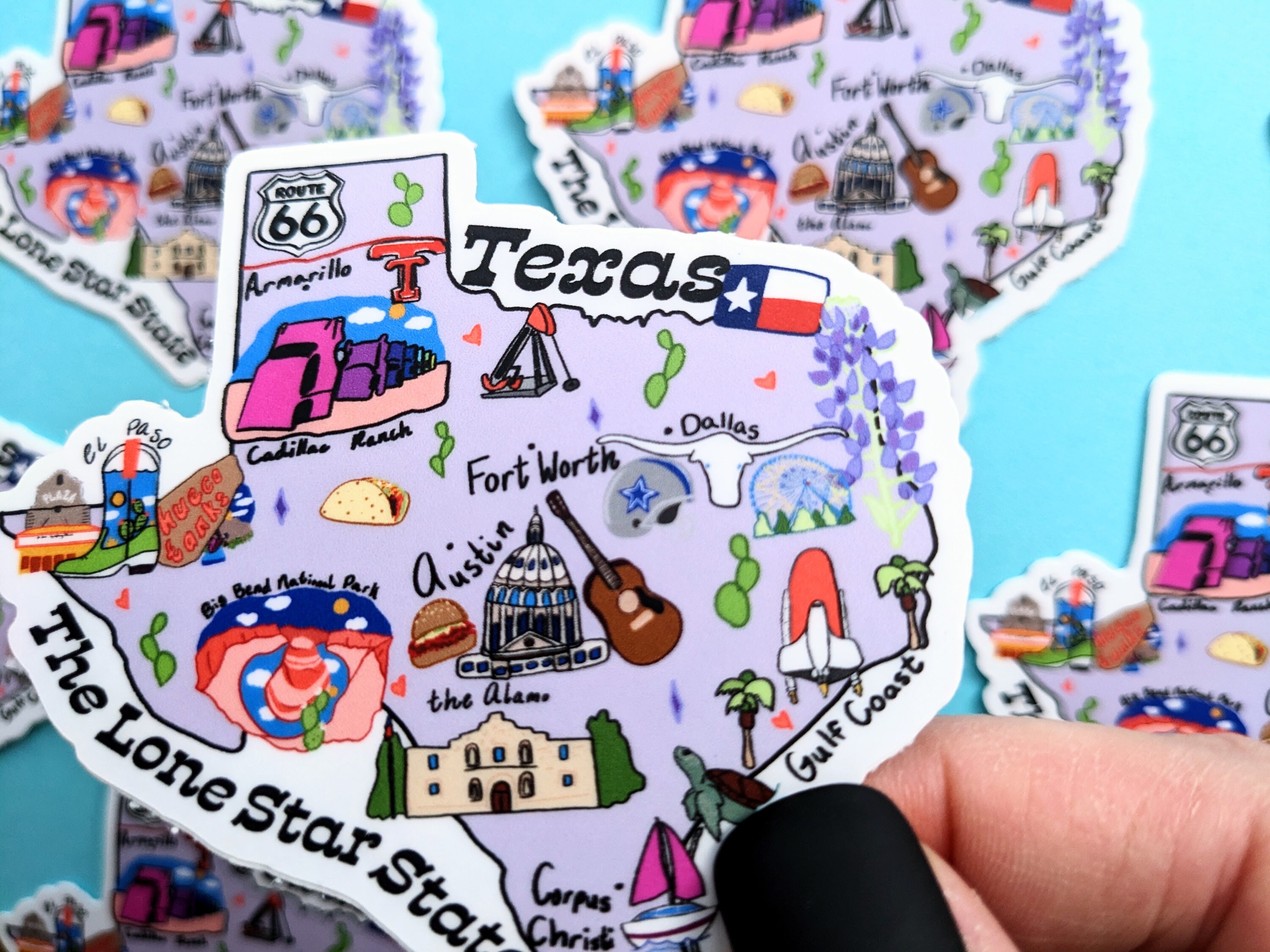 Texas State Outline Sticker | Lone Star State Decal for Water Bottles ...