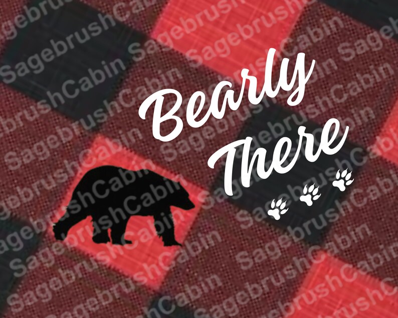 Sign -bear on Buffalo Plaid Background With Sayings. 8x10 Sign Horizontal - Etsy