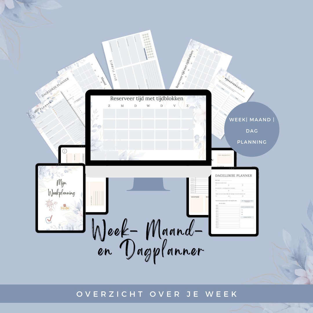 Printable Digital Weekly Month Day Planner Printable PDF - Etsy