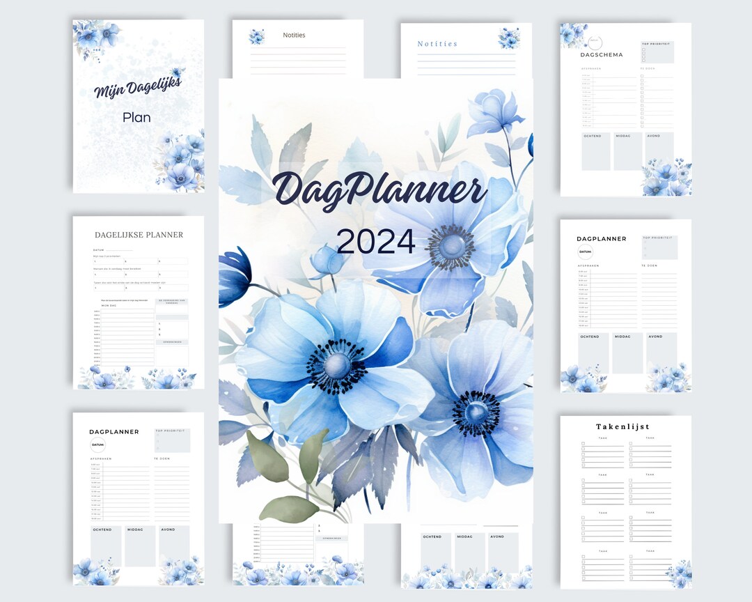 Printable Day Planner 2024 Daily Plan A4, A5, US Letter Daily Schedule ...