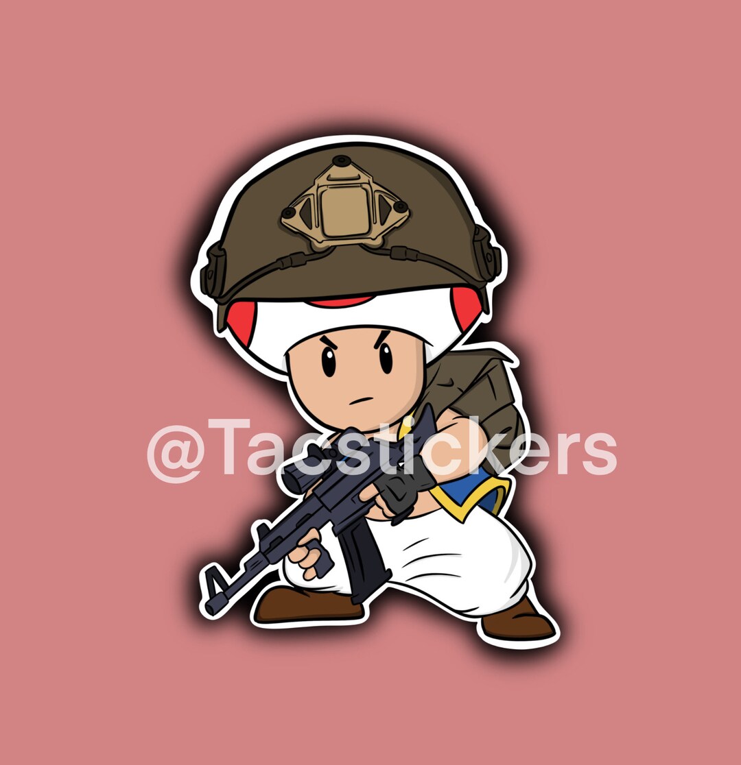 Tactical Super Mario Bros Inspired Tactical Toad Sticker Military ...