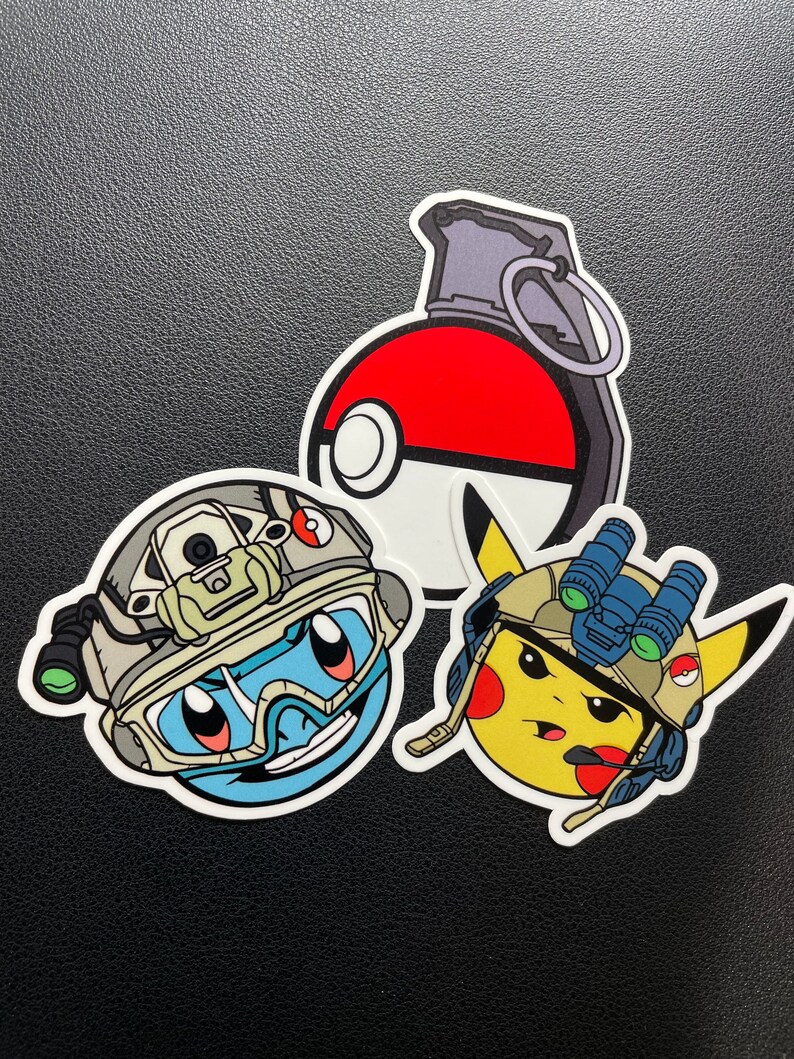 Tactical Pokémon Inspired Sticker Pack. Pokebomb, Pikachu, Squirtle ...