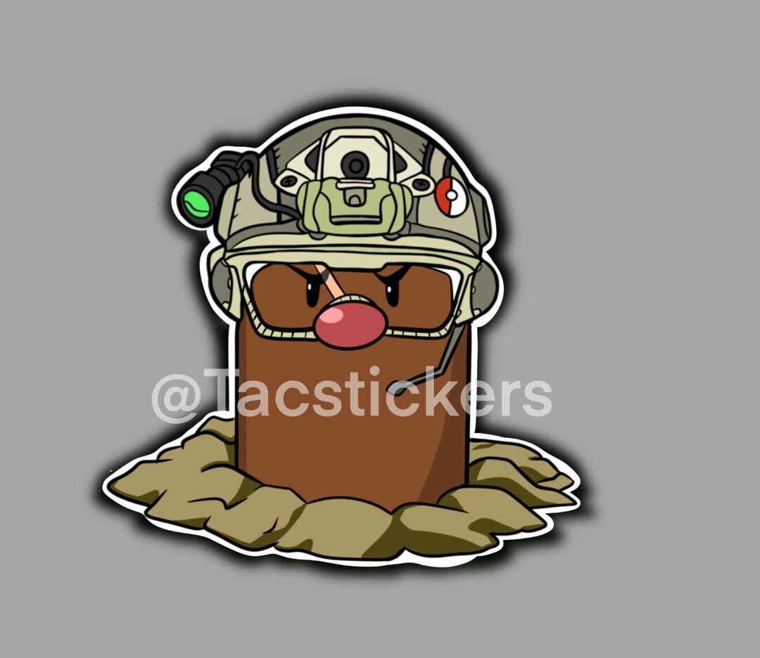 Tactical Diglette Pokémon Sticker Military Morale Sticker - Etsy