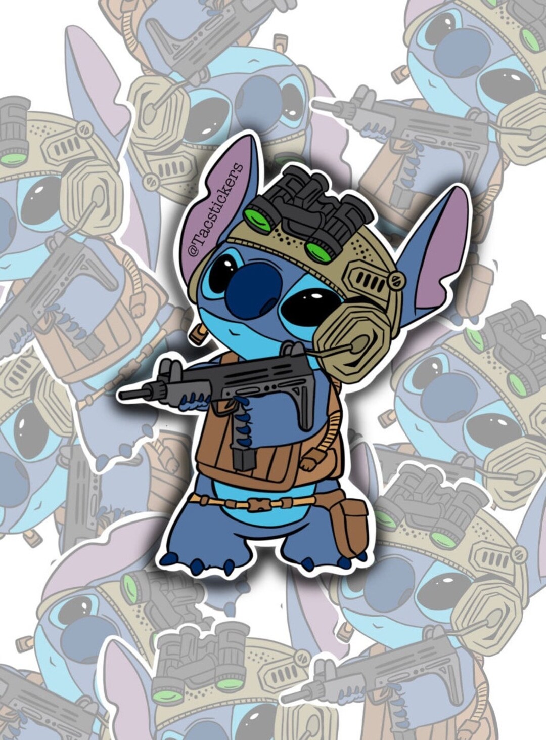 Disney Inspired Tactical Stitch From LILO and Stitch Sticker. Military ...