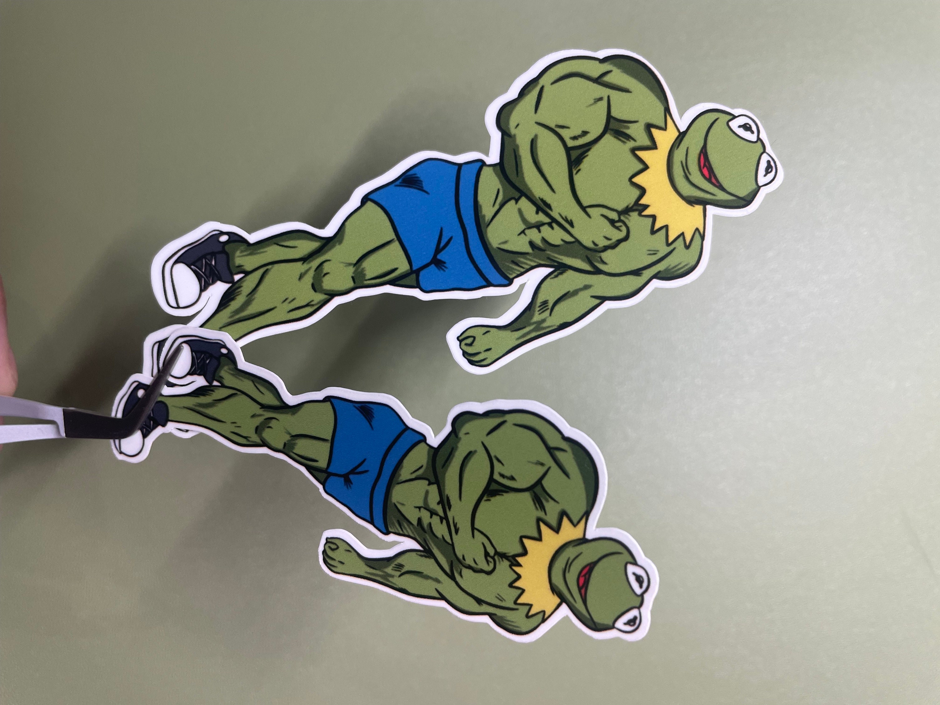 Kermit the Frog Meme Inspired Sticker. Bodybuilder Gym Sticker for Your ...