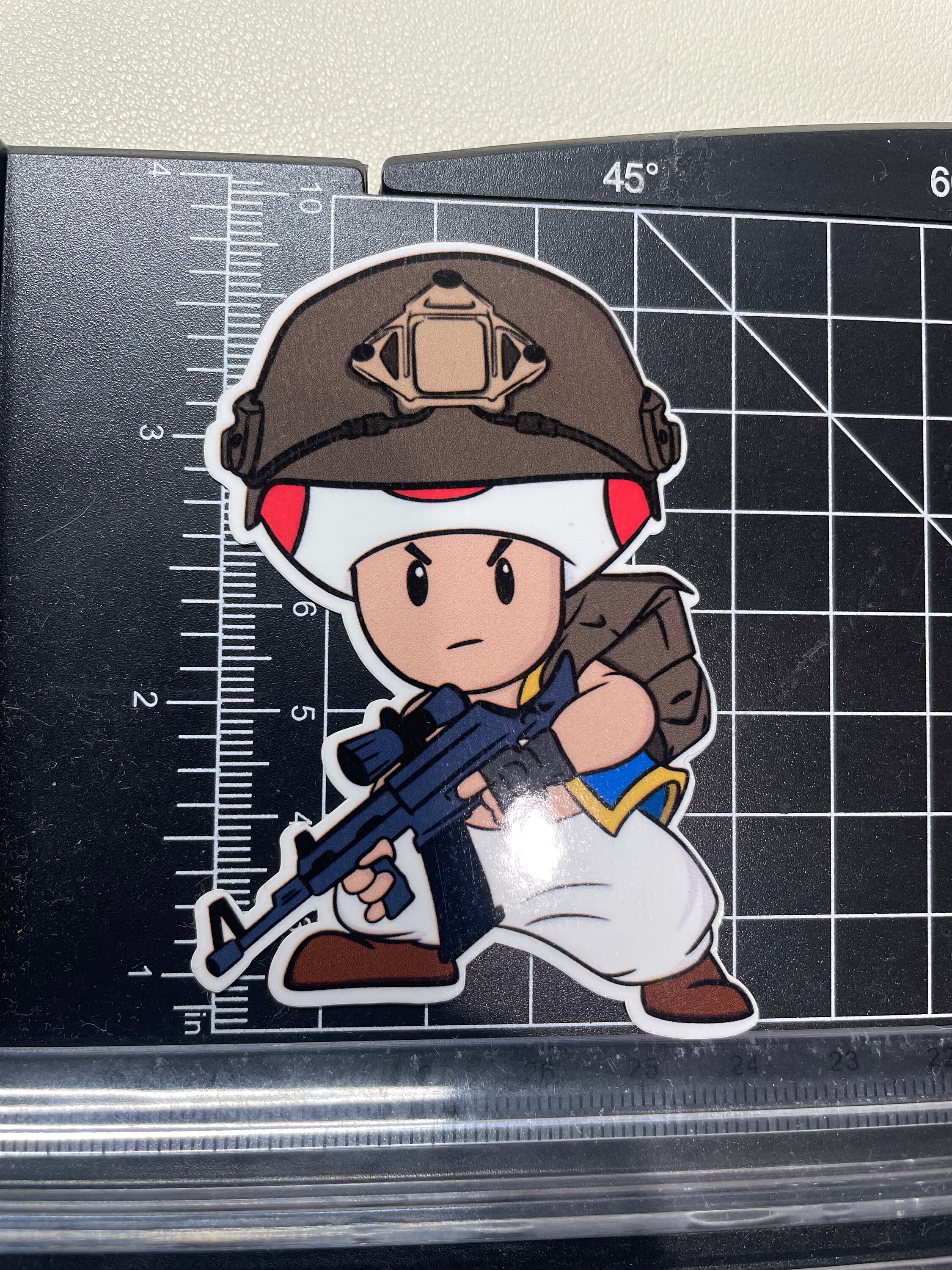 Tactical Super Mario Bros Inspired Tactical Toad Sticker Military ...