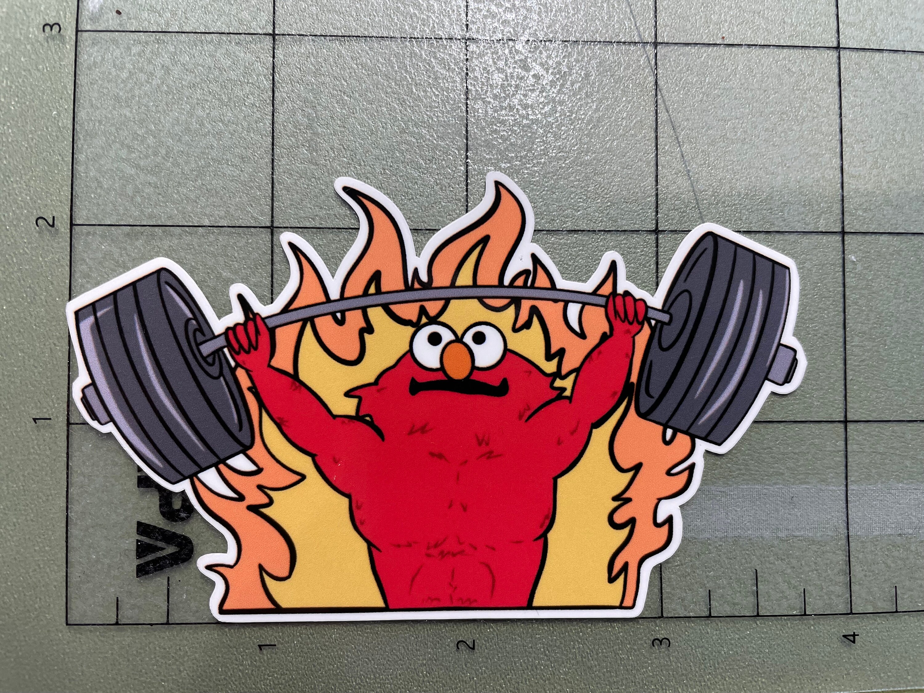 Buff Elmo Meme Inspired Sticker. Gym Sticker for Your Hydroflask ...