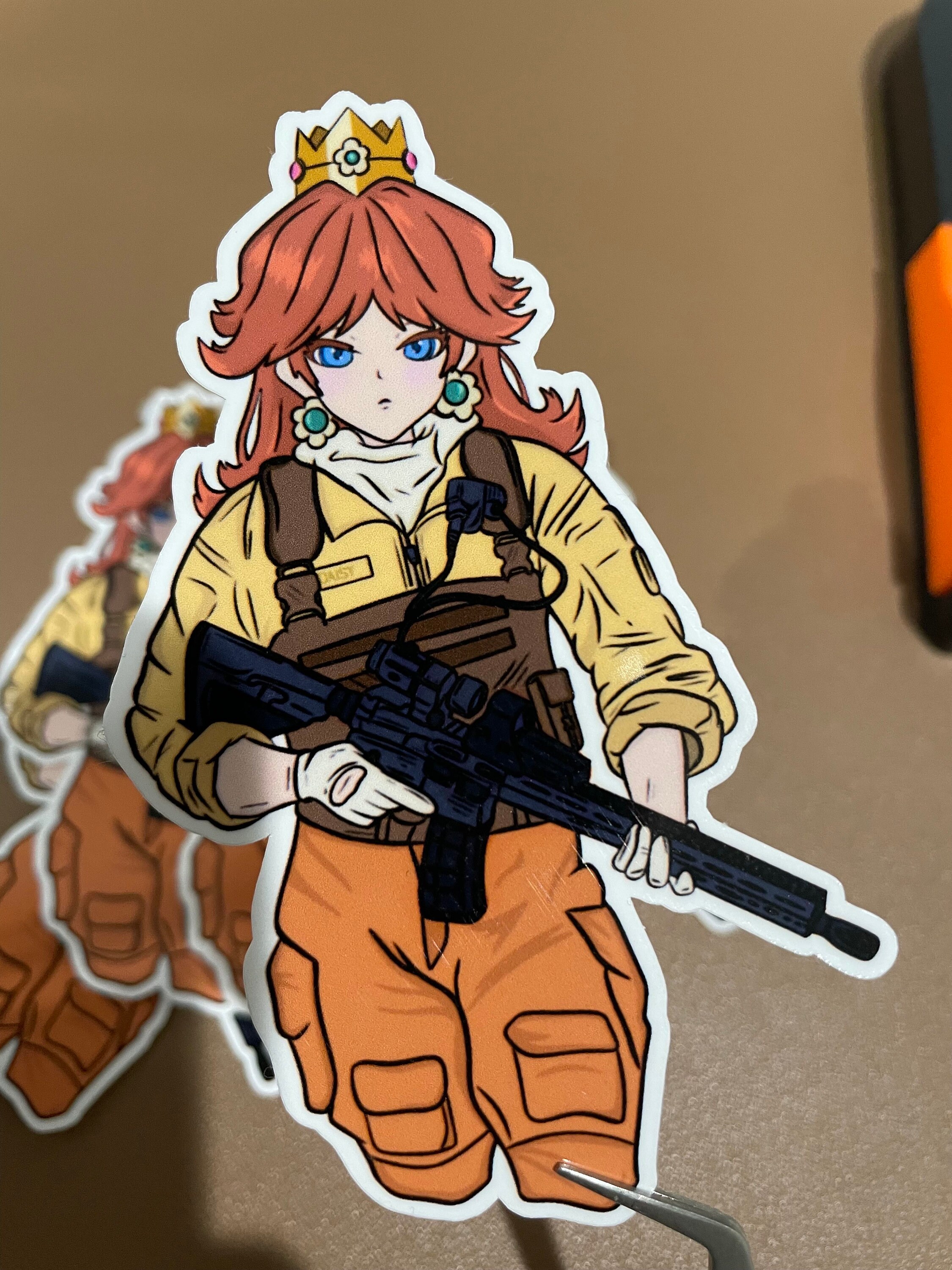 Tactical Super Mario Bros Princess Daisy Tactical Sticker Military Morale Sticker - Etsy