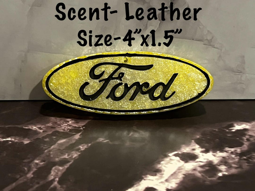 Air Freshener- Ford- Size 4"x1.5"" -scent is Leather -handmade ...