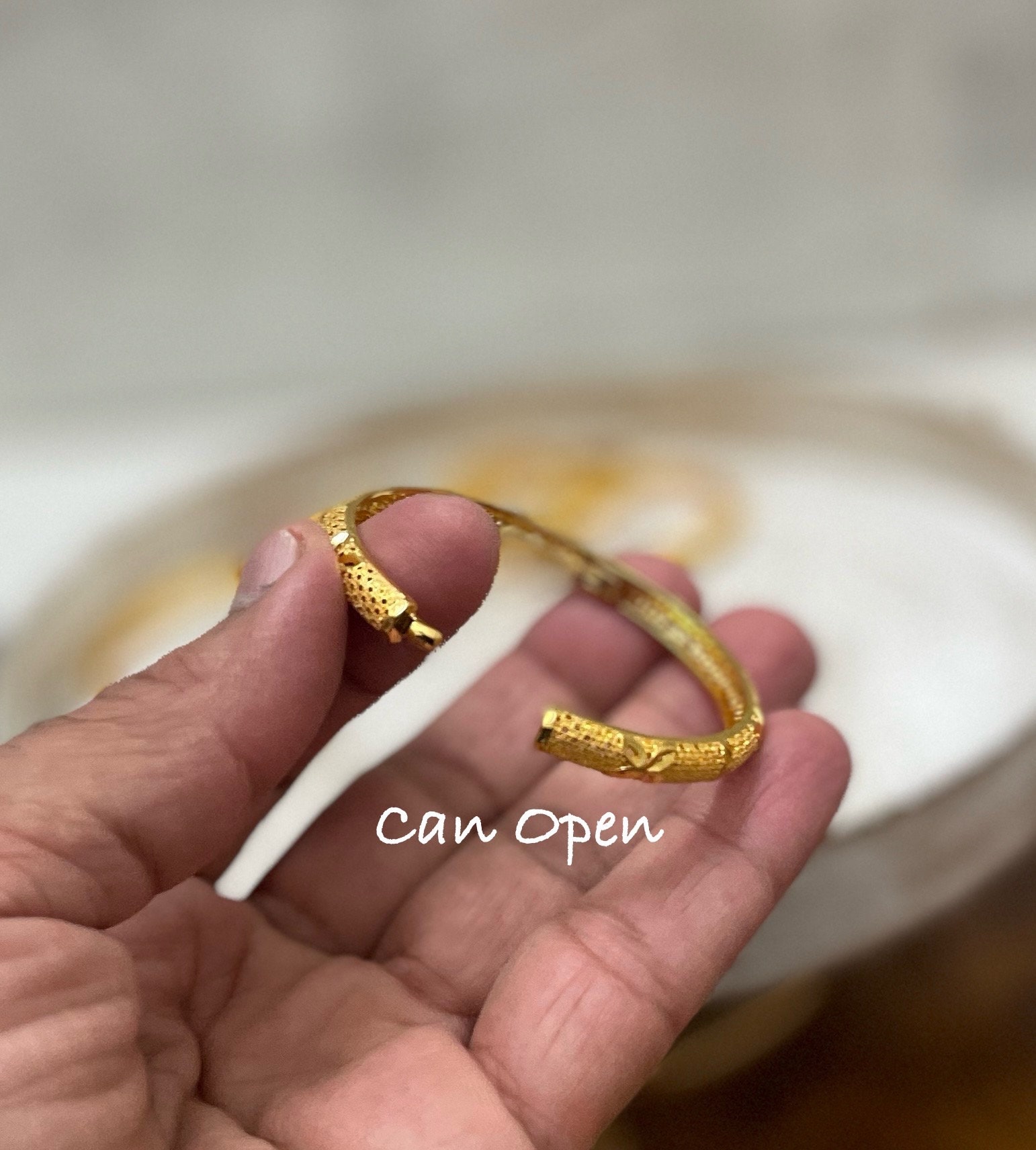 Gold Bangles for Girls, 24k Dubai Gold Plated Bangles, Small Size ...