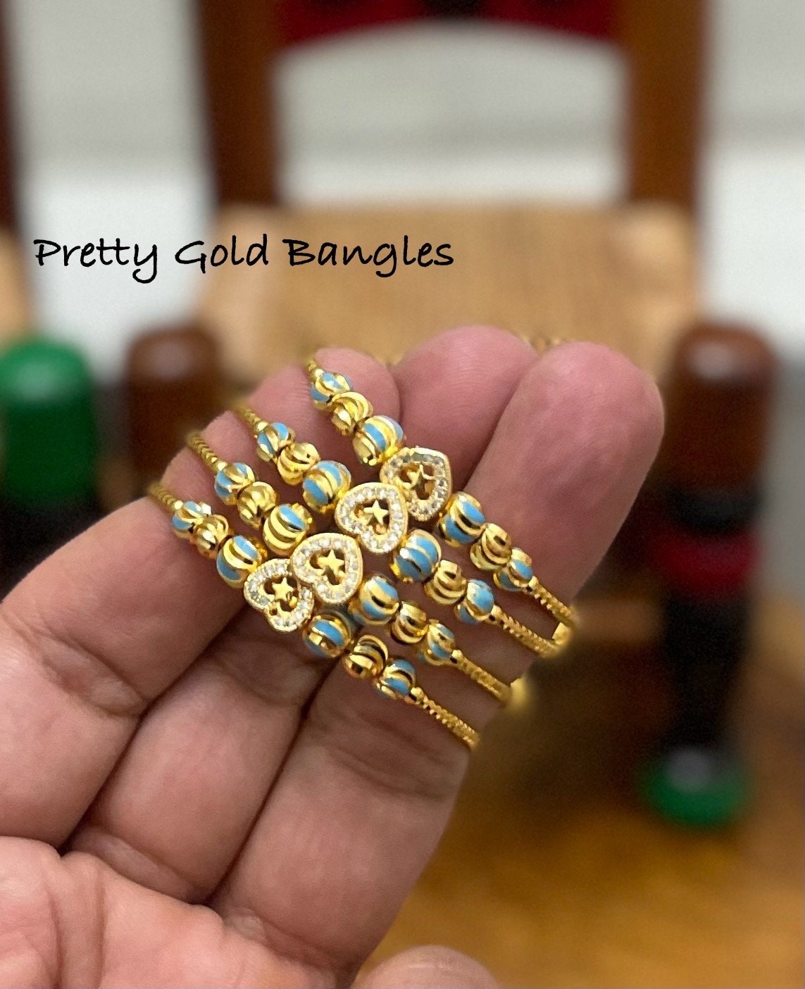 Children Gold Bangles, Bangles for Kids, Adjustable Bangles, Small Size ...