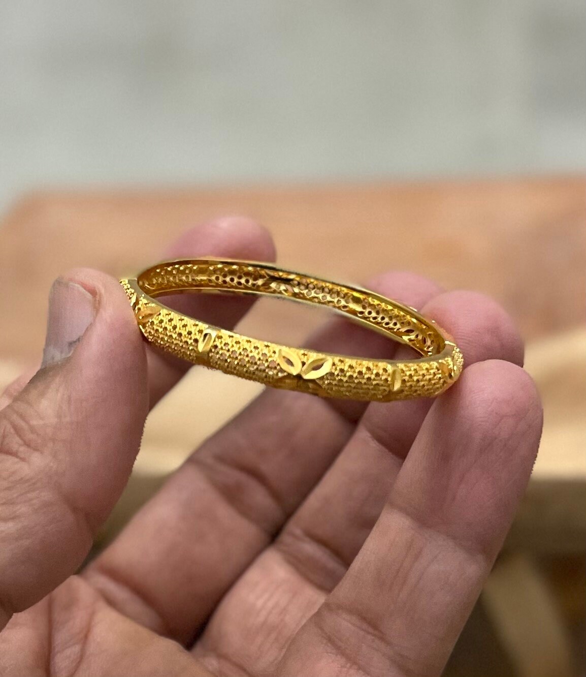 Gold Bangles for Girls, 24k Dubai Gold Plated Bangles, Small Size ...