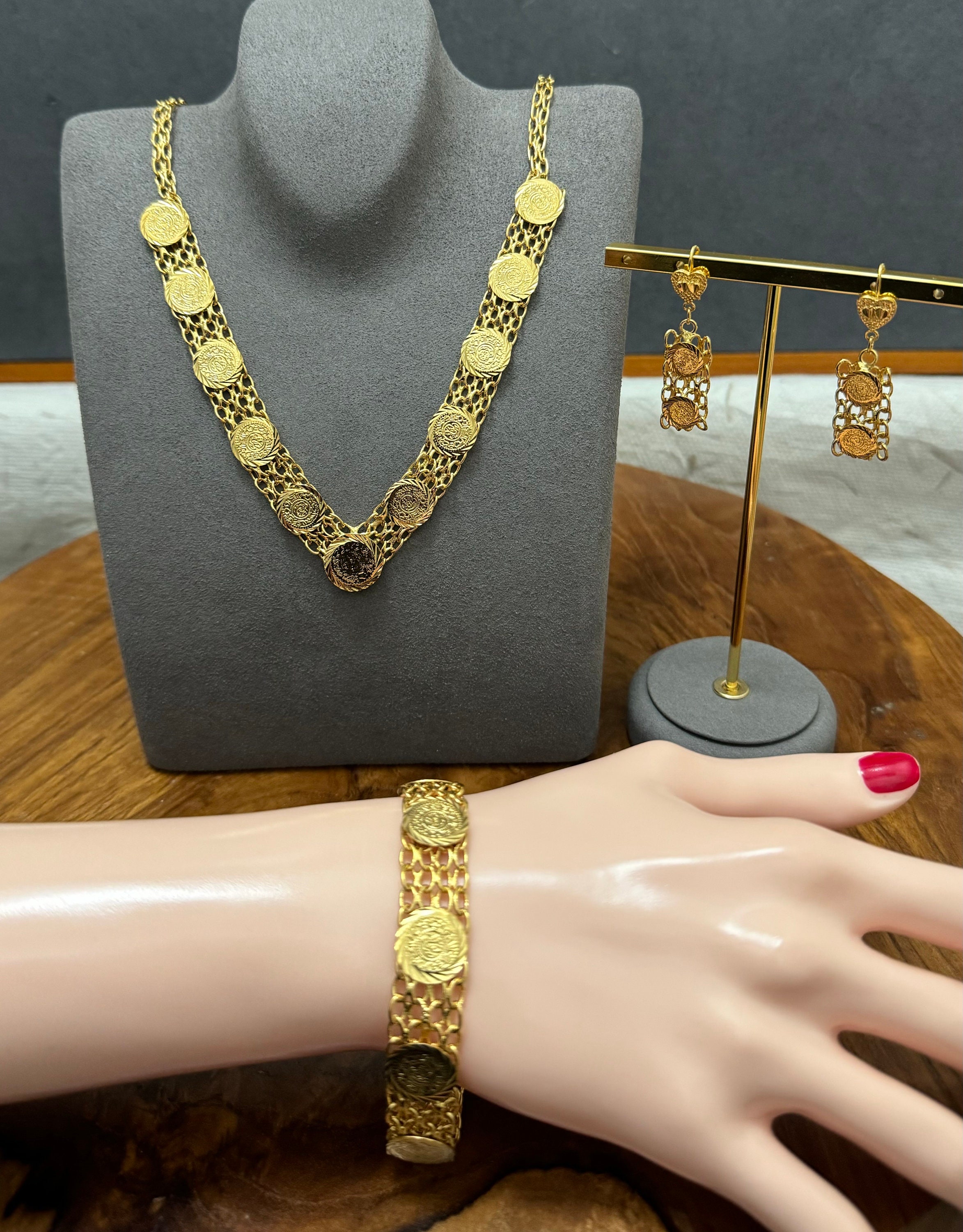 24K Dubai Gold Plated Jewelry Set Gold Jewelry Set for Women