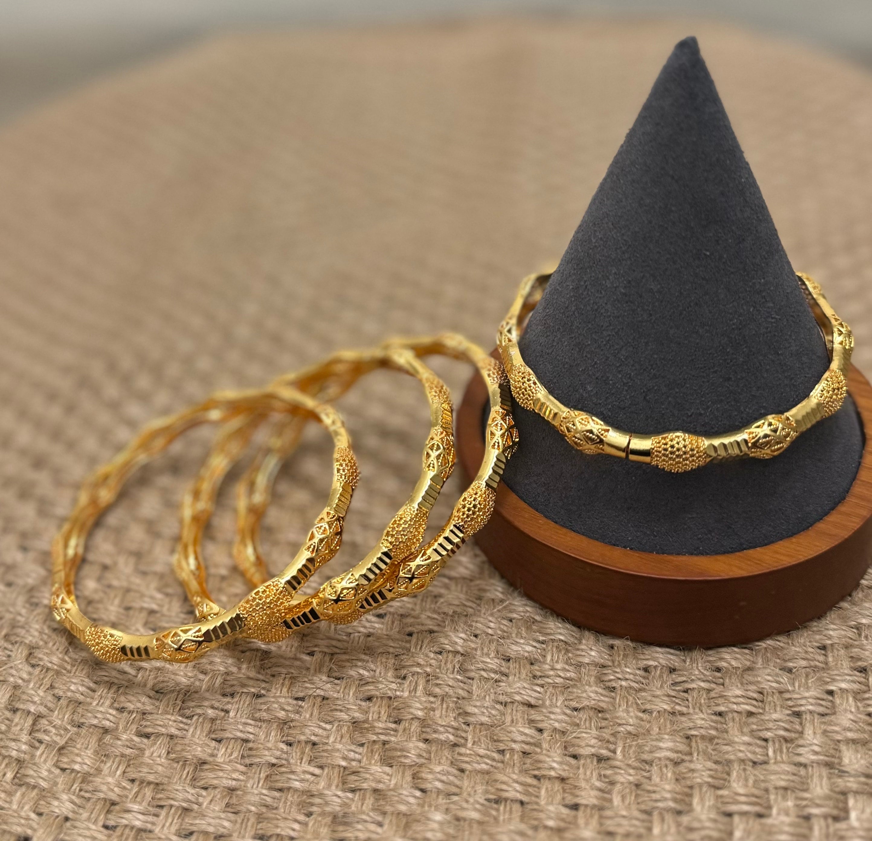 Gold Bangles, 24k Dubai Gold Plated Bangles, Wedding Gold Bangles, Gold ...