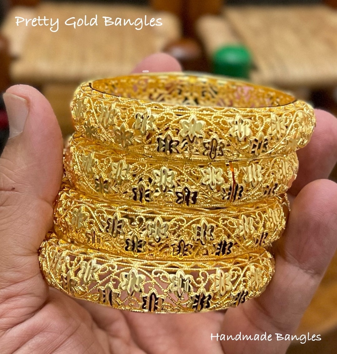 Dubai Gold Bangles, Thick Gold Bangles, Dubai Gold Plated Bangles ...