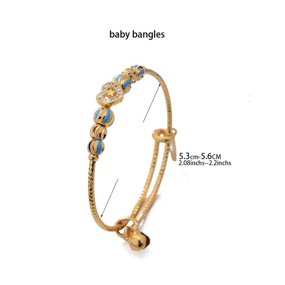 Children Gold Bangles, Bangles for Kids, Adjustable Bangles, Small Size ...