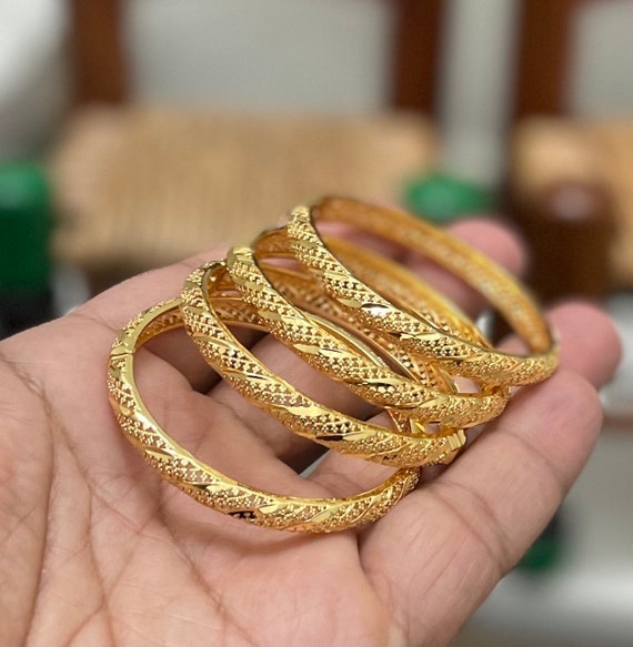 Gold Bangles for Girls 24K Dubai Gold Plated Bangles Cute Bangles for Baby Girls 4 10 Old Girls Bangles Baby Bangles Bangles