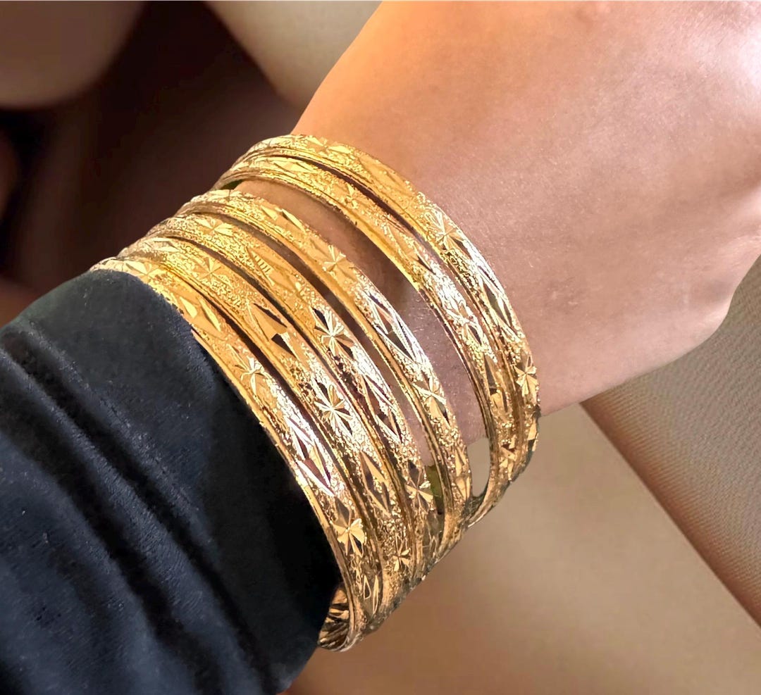 24k Dubai Gold Plated Bangles, Wedding Gold Bangles, Gold Bangles, Gold ...